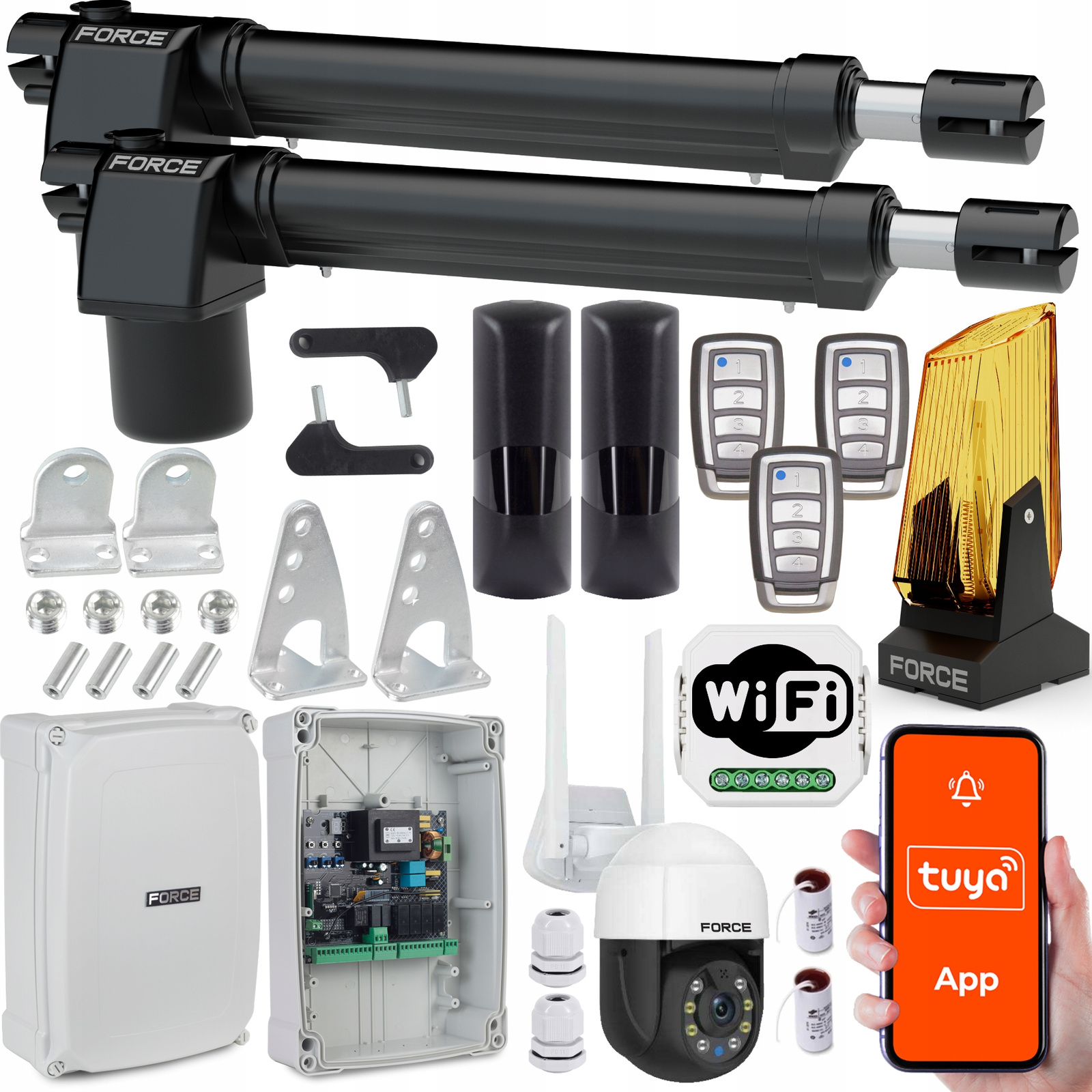 ZESTAW DO BRAMY SKRZYDŁOWEJ FORCE GT400 LS DO 8M KRAŃCÓWKI KAMERA WIFI ...